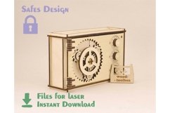 Coded wooden box - DXF files for laser cut, box cut file (2227612 ...