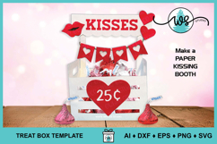 Valentine Kissing Booth SVG Template Candy Treat Box
