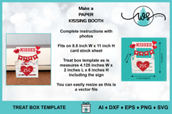 Valentine Kissing Booth SVG Template Candy Treat Box