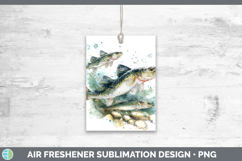 Walleye Lake Fish Sketch Air Freshener Sublimation Design