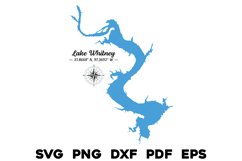 Lake Whitney Texas Map with Compass & GPS Coordinates