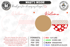 Valentine’s Round Door Signs Laser Cut Bundle| Layered