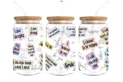 Libbey Glass Template Affirmations for 16 oz
