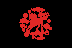 Lunar new year horse chinese zodiac sign red color (6713124)