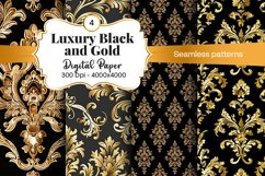 Luxury Black and Gold Pattern Digital Papers