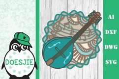Mandolin SVG layered mandala music instrument 3D bluegrass