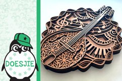 Mandolin SVG layered mandala music instrument 3D bluegrass