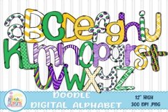 Mardi Gras Doodle letters alpha pack with cliapart