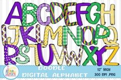 Mardi Gras Doodle letters alpha pack with cliapart