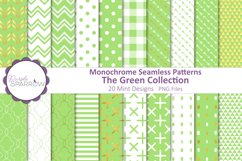 Monochrome Seamless Patterns | Green Collection