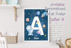 Letter A Space Wall Art | personalized initial (1826590)