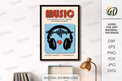 3D Music Art Decor Laser Cut. Wall Decor SVG (6557278)