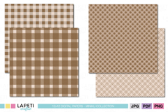 Brown Plaid Digital Papers, 12 Seamless-Style Patterns