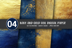 Navy and Gold Foil Digital Paper (6737053)
