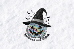 Spooked and Stylish SVG - Disco Ball Witch Pumpkin Art