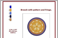 In the hoop Brooch pattern fringe machine embroidery design