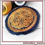 In the hoop Brooch pattern fringe machine embroidery design