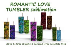ROMANTIC LOVE FLORAL Tumbler Sublimation design