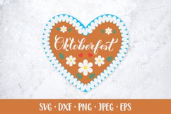 Oktoberfest SVG. Bavarian heart-shaped gingerbread