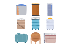 oil tank storage set cartoon (6567355)