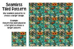 Seamless Stained Glass Flowers Digital Paper