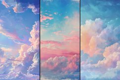 Pastel Sky and Cloud Digital Paper Bundle