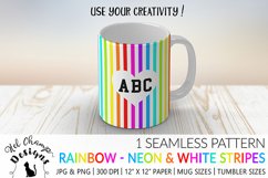 Neon stripes with white scrapbooking papers set