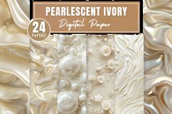 Pearlescent Ivory Digital paper Bundle