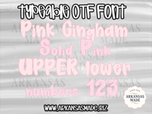 Pink Gingham, Solid Pink Preppy OTF Font