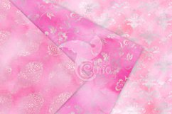 Pink and Silver Watercolor Damask Digital Paper