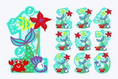 Mermaid 3D SVG Numbers | Tail Mermaid birthday SVG