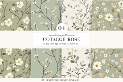 Cottage Rose Seamless Patterns, watercolor digital (6786302)