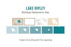 Lake Ripley Map SVG, Wisconsin Bathymetry Map, Laser Files