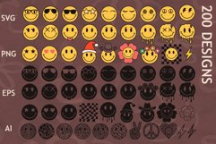 200 Retro Clipart and Cut Files, 70s Hippie, Groovy, Boho.