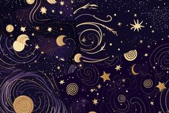 Starry Night Whirls Seamless Patterns