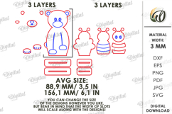 3D Animals Figurines Stands Laser Cut. Bear and Bee SVG
