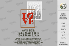 3D Love Decor Laser Cut. Wall Decor SVG