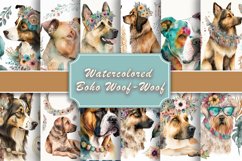 Watercolored Boho Dogs Illustrated 12 Variations (2318976)