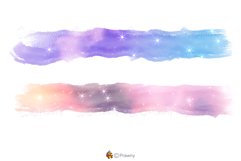 Dreamy Sky Watercolor Brush Strokes Set 4