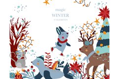 Winter animal svg, Woodland animals clipart, Cozy winter svg