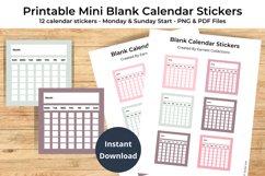 Printable Blank Calendar Stickers For Planner