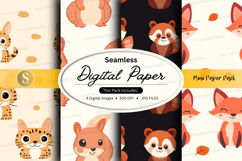 Seamless digital paper - woodland animals