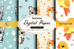 Seamless digital paper - cute animal patterns (6515927)