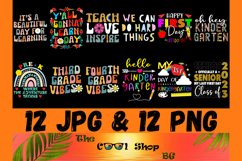 Retro Back To School Png Bundle, First Day Of School Png