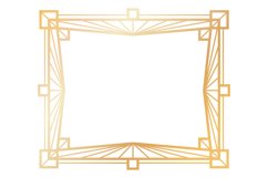 Golden line pattern in geometric art deco style