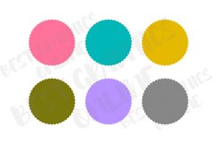 100 Scalloped Circle Frames Clipart, Circle Frame Clip Art