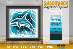 Dolphin in a seabed atmosphere 3D Layered Papercut (6774960)