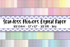 Seamless Flowers Digital Paper - 100 Colors