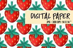 Red berries seamless pattern|Strawberry digital paper