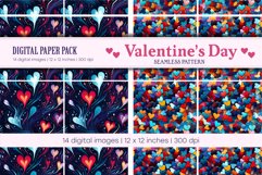 Seamless patterns for Valentine's Day. Digital paper.